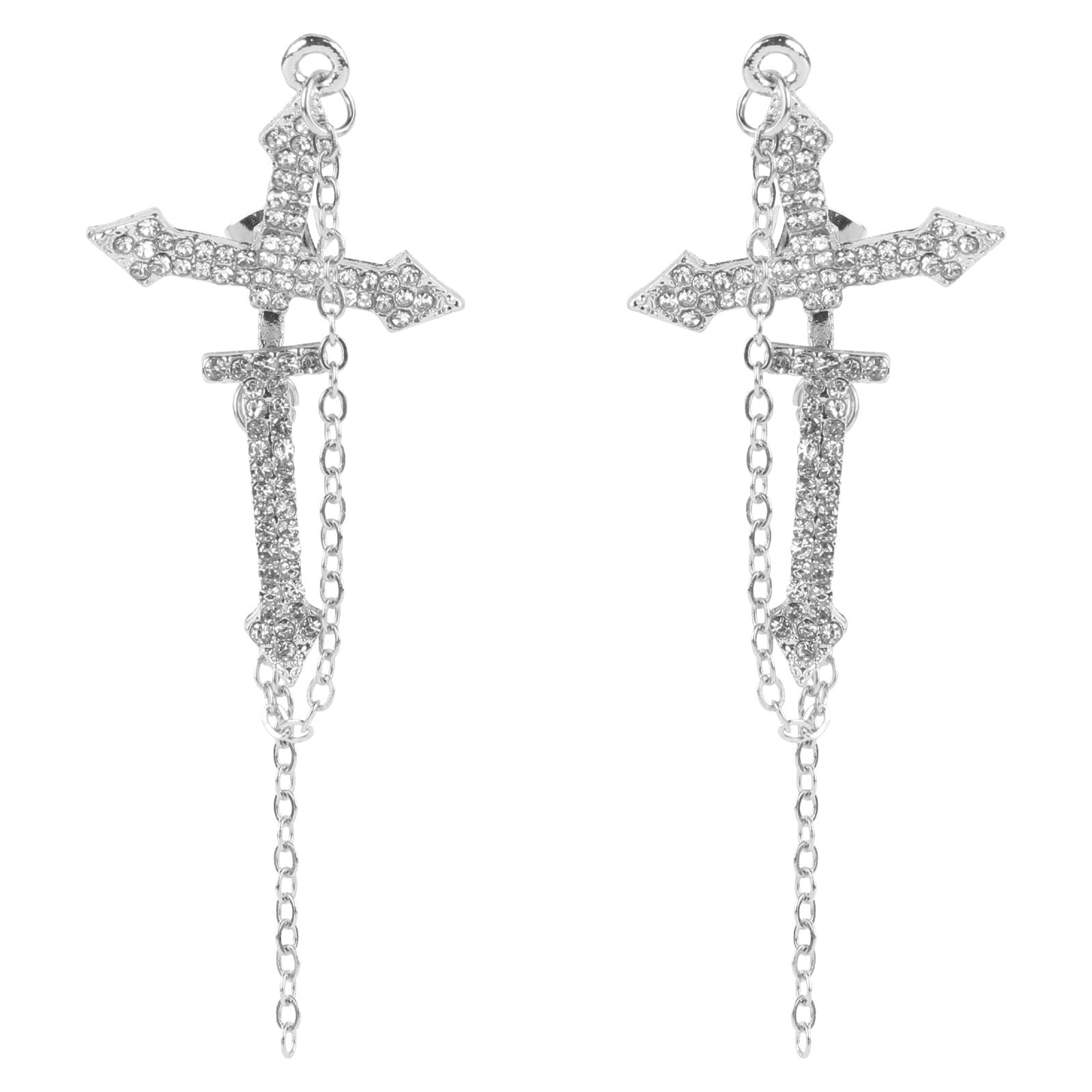 Minkissy Rhinestone Studs Earrings Alloy Silver For Dancing Party 1 ...