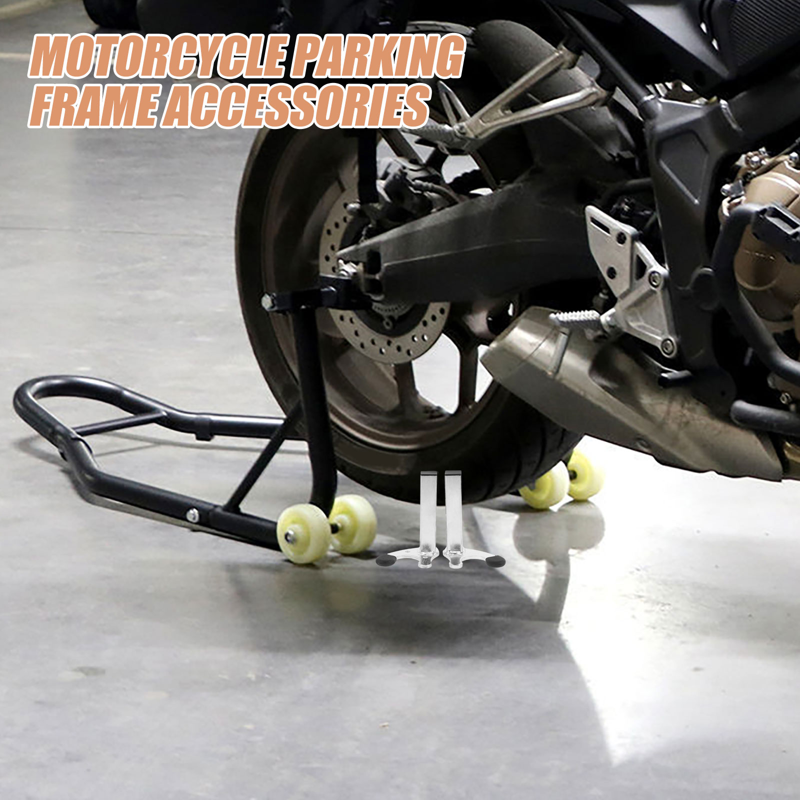 1 Pair of Heavy Duty Motorcycle Lift Stand Rear Wheel Support Easy to ...