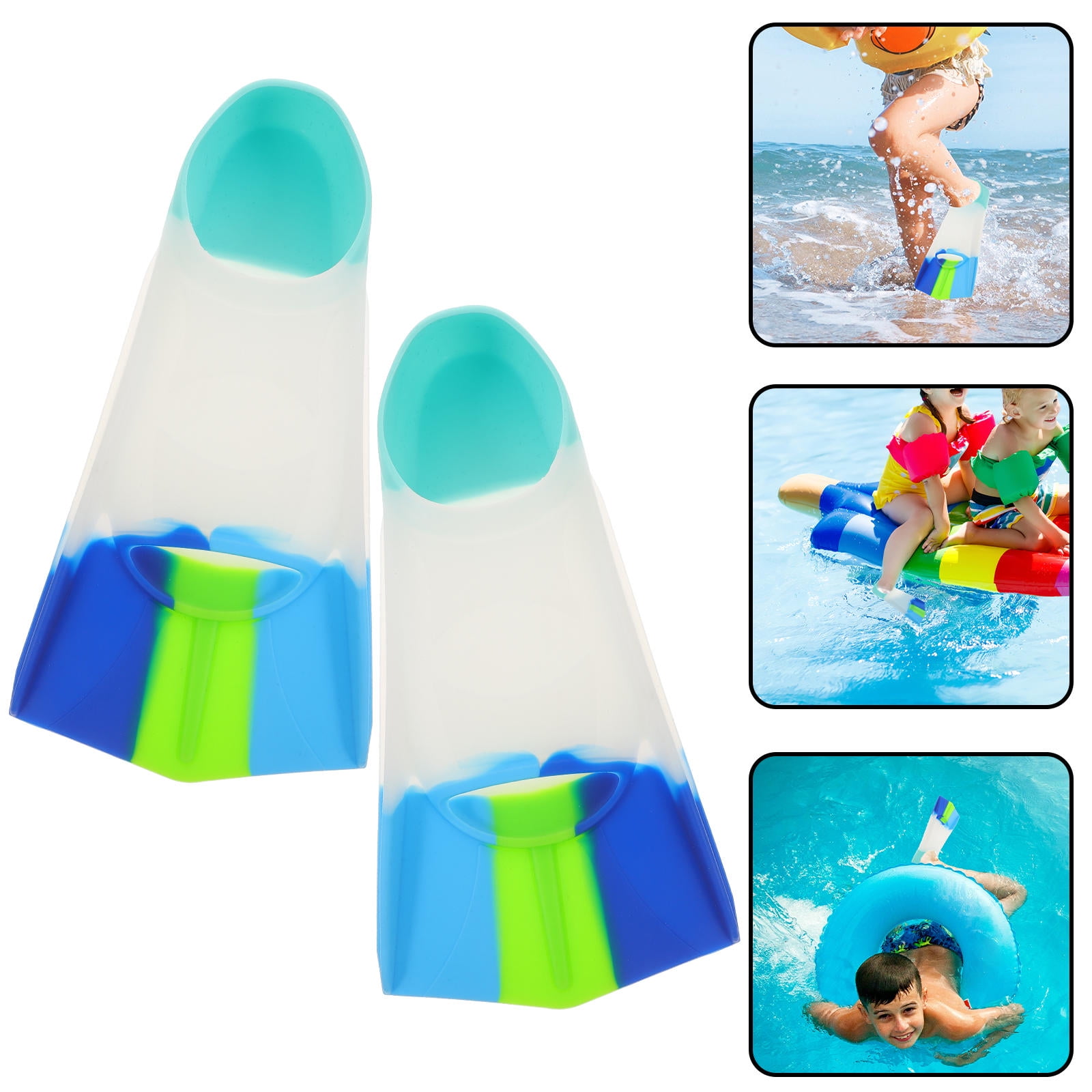 HOMEMAXS 1 Pair of Kids Swim Training Fins Swimming Use Flippers ...