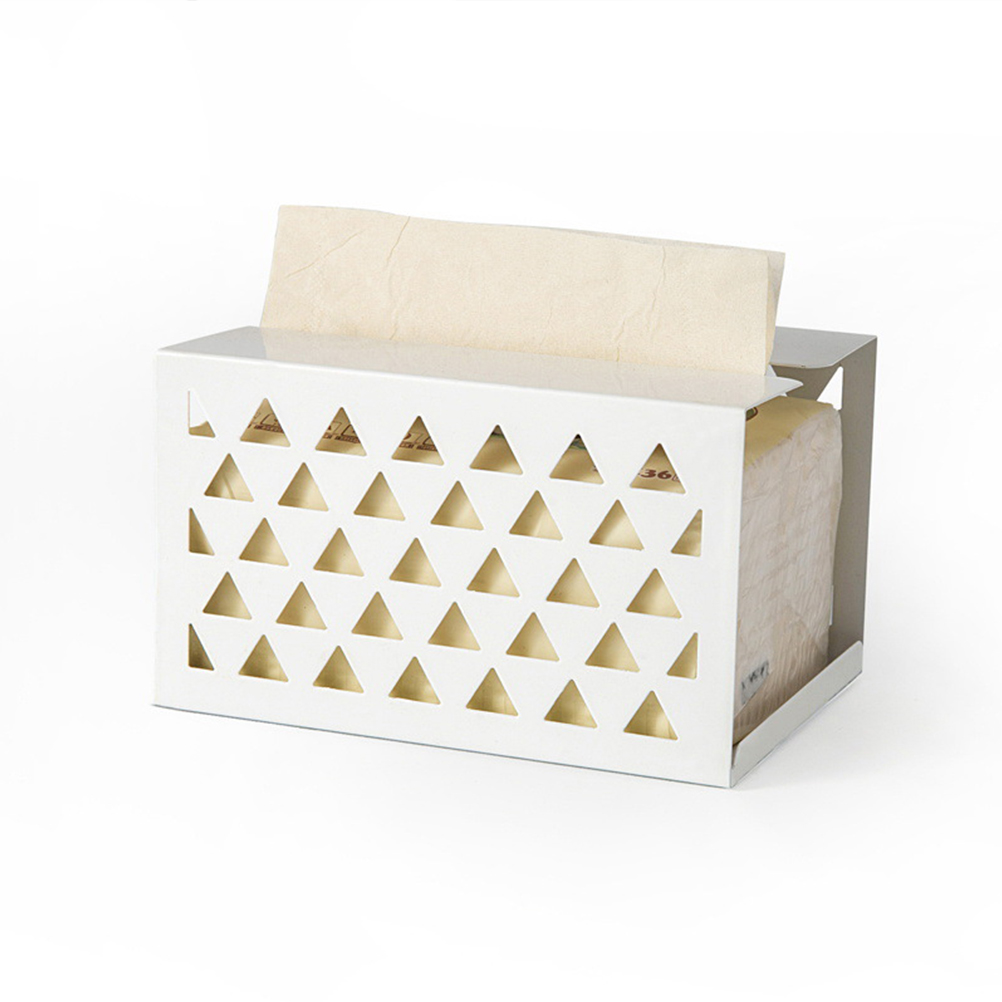 1 Pc Simple Tissue Box Iron Art Paper Towel Holder Hollow Desktop ...