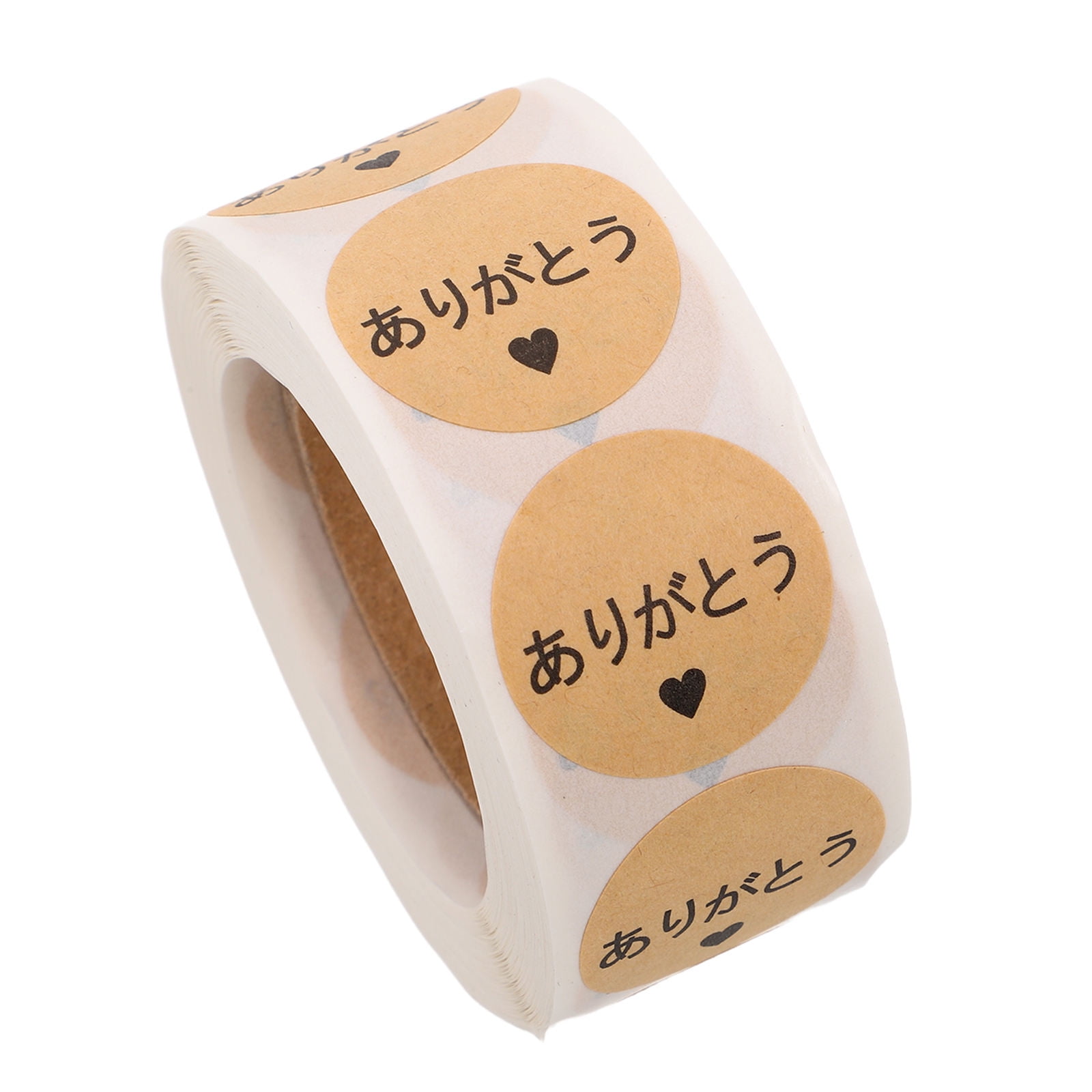 HOMEMAXS 1 Roll Japanese Kraft Paper Thank You Stickers Roll Adhesive ...
