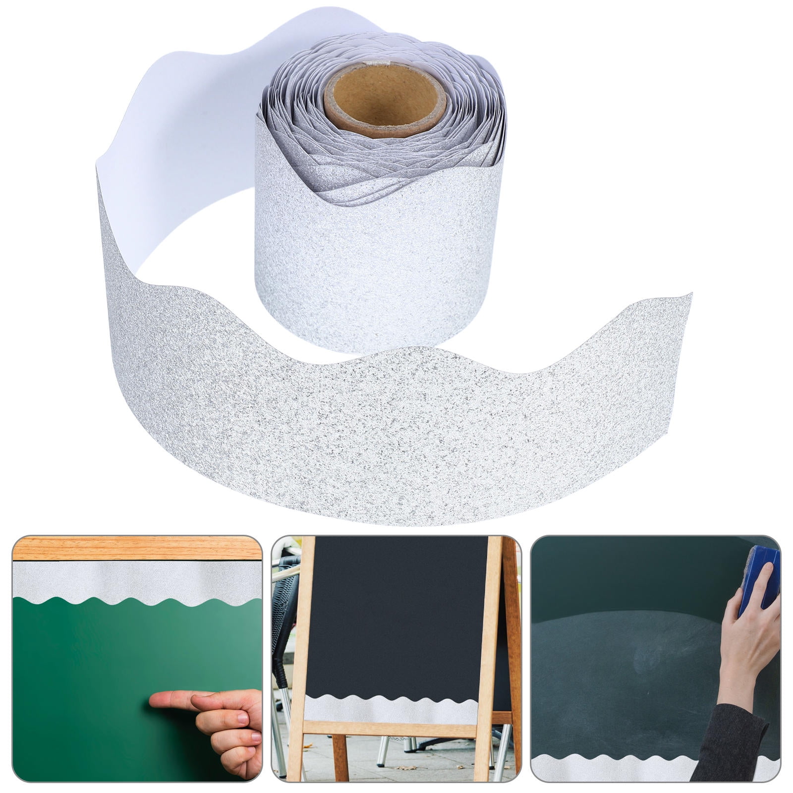 HOMEMAXS 1 Roll Non-Adhesive Glitter Classroom Blackboard Border Decal ...