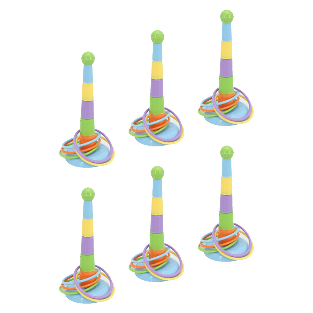 HOMEMAXS 1 Set of 6PCS Funny Ring Toss Game Toy Colorful Throwing Ring ...