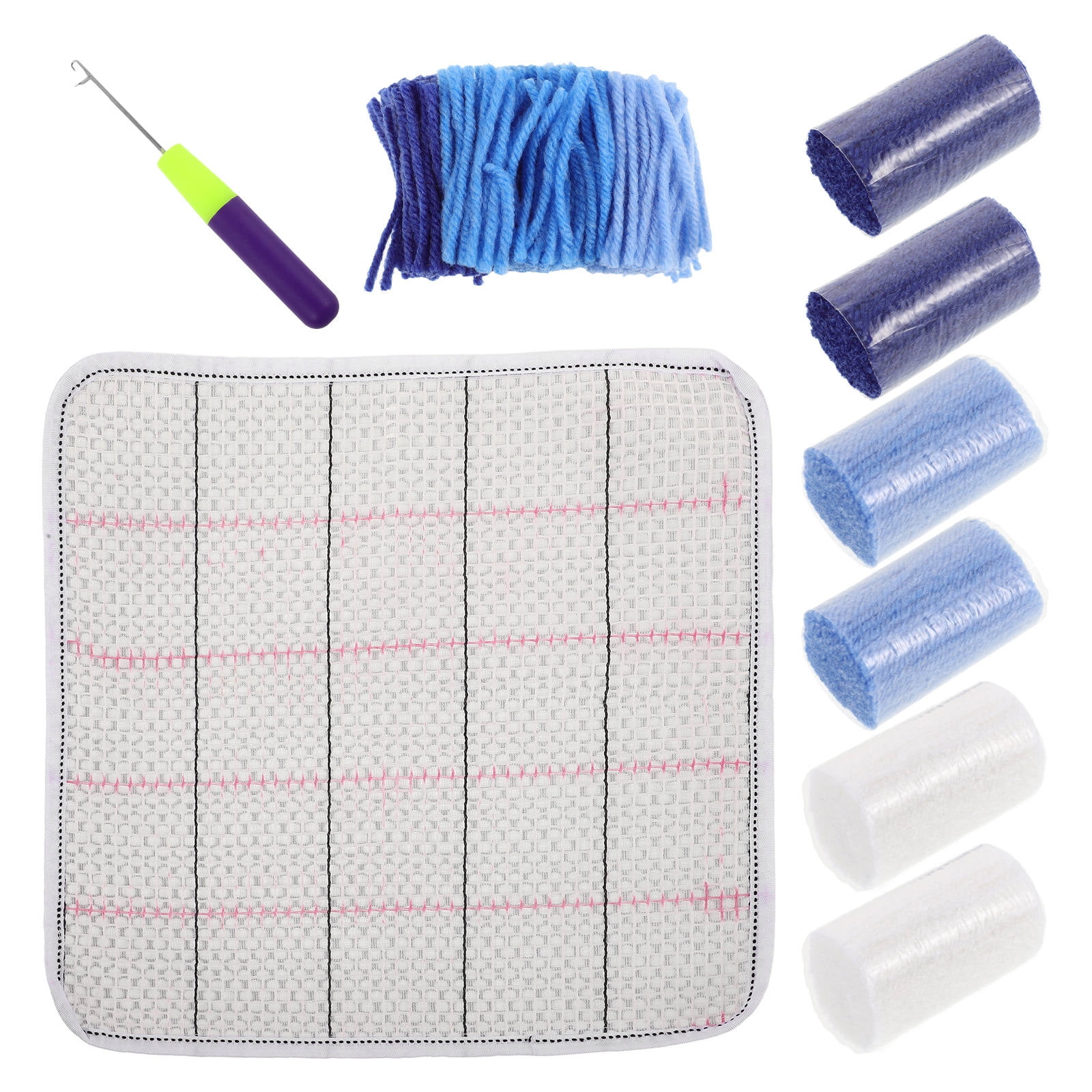 CRAFTHROU Latch Hook Rug Kits Cloth Square Home Decoration for Adults 1 ...