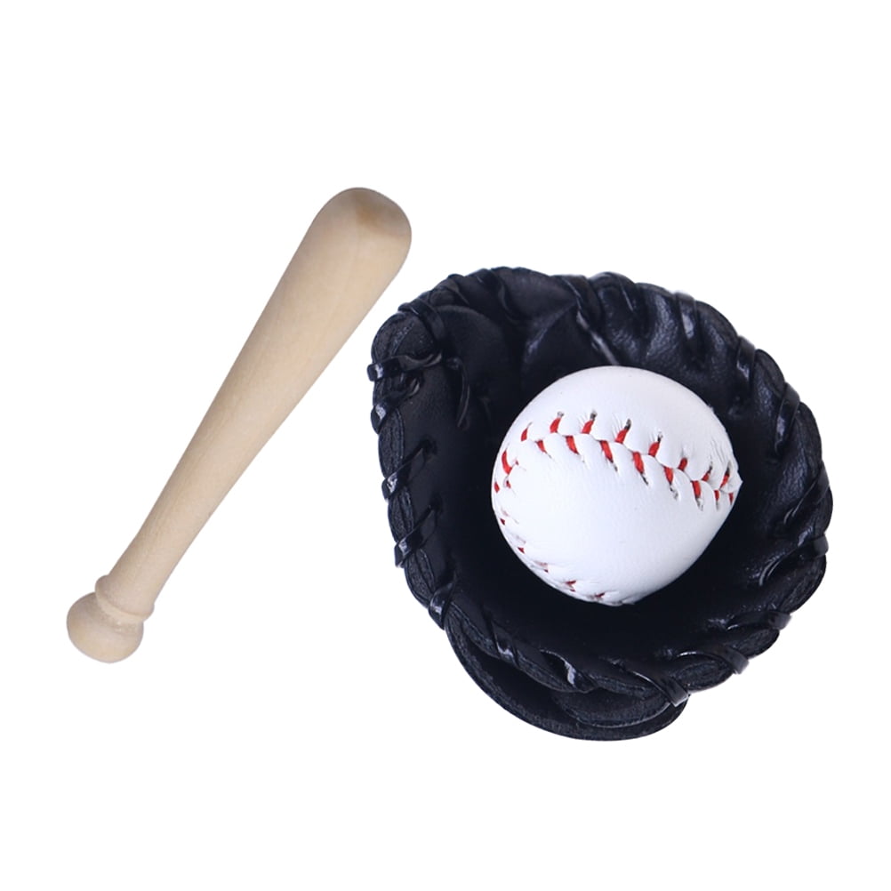 HOMEMAXS 1 Set Dollhouse Mini Baseball Playset Miniature Baseball Bat ...