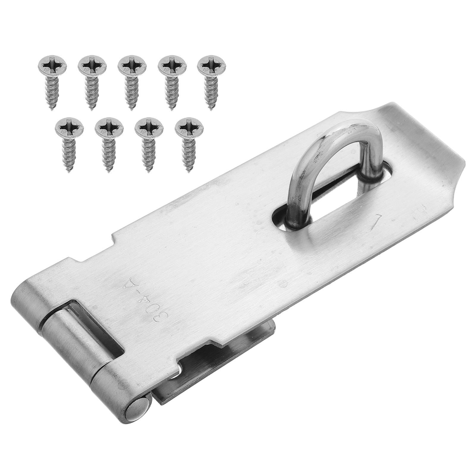 HOMEMAXS 1 Set Door Hasp Latch Locks and Staple Screw Heavy Duty Padlock Hasp Gate Security ...