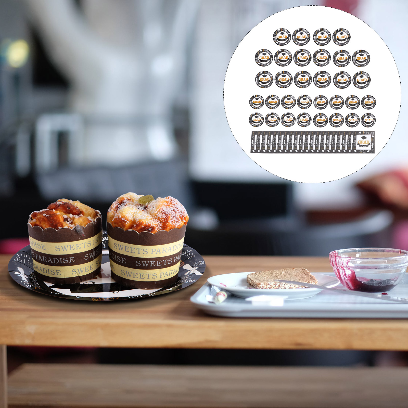 HOMEMAXS 1 Set Graduation Party Cutlery Kit Paper Trays Tissue Party ...