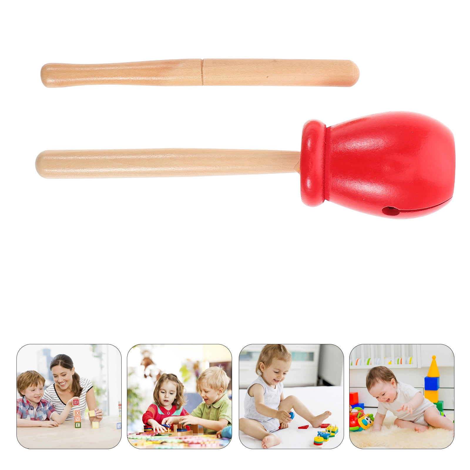 HOMEMAXS 1 Set Handheld Wooden Clapper Percussion Instrument ...