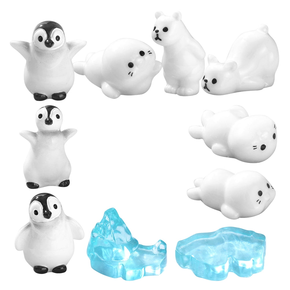 HOMEMAXS 1 Set Hand-Painted Miniature Penguin Polar Bear Seal Ice ...