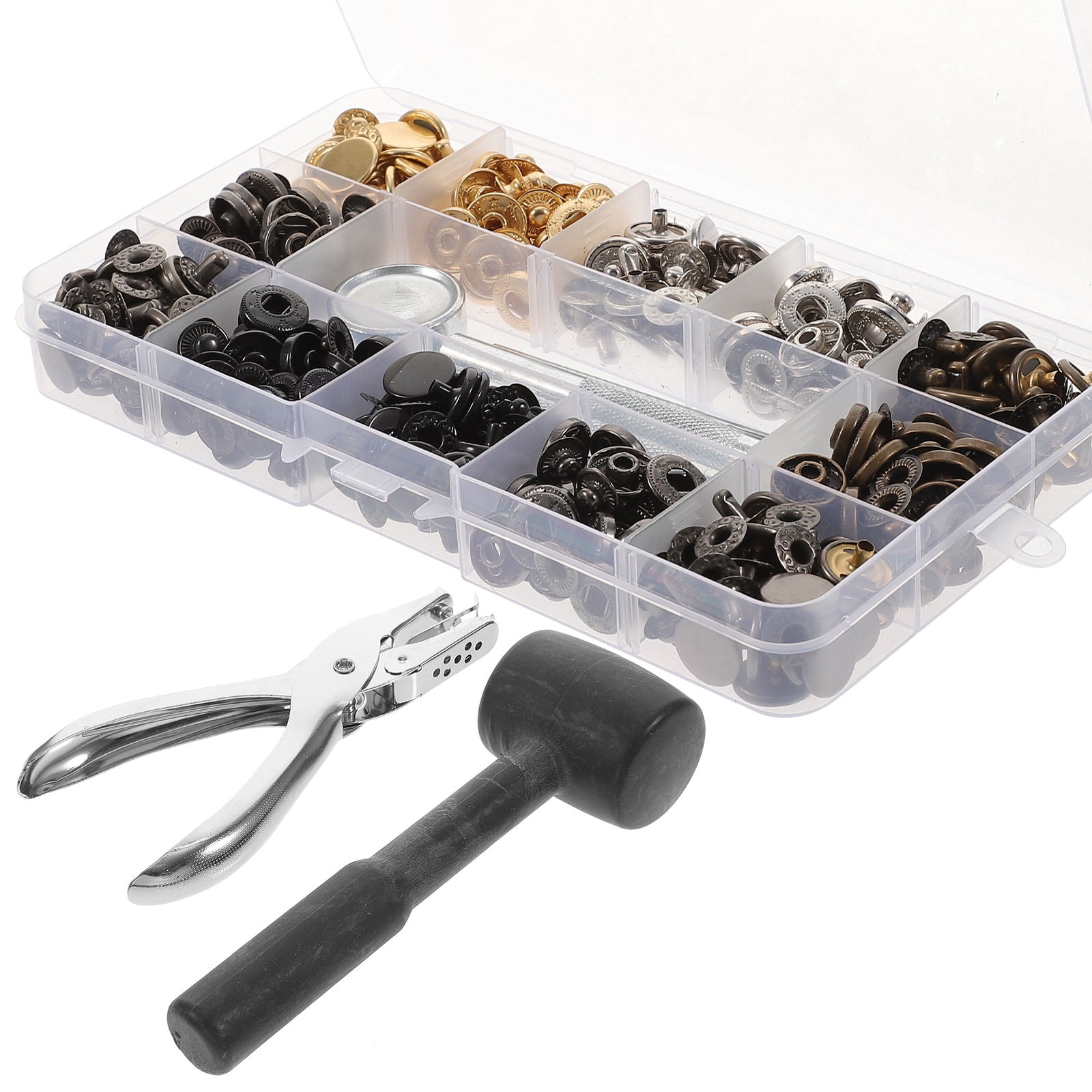 HOMEMAXS 1 Set Leather Snaps Kit Metal Snap Buttons Fastener Snap ...