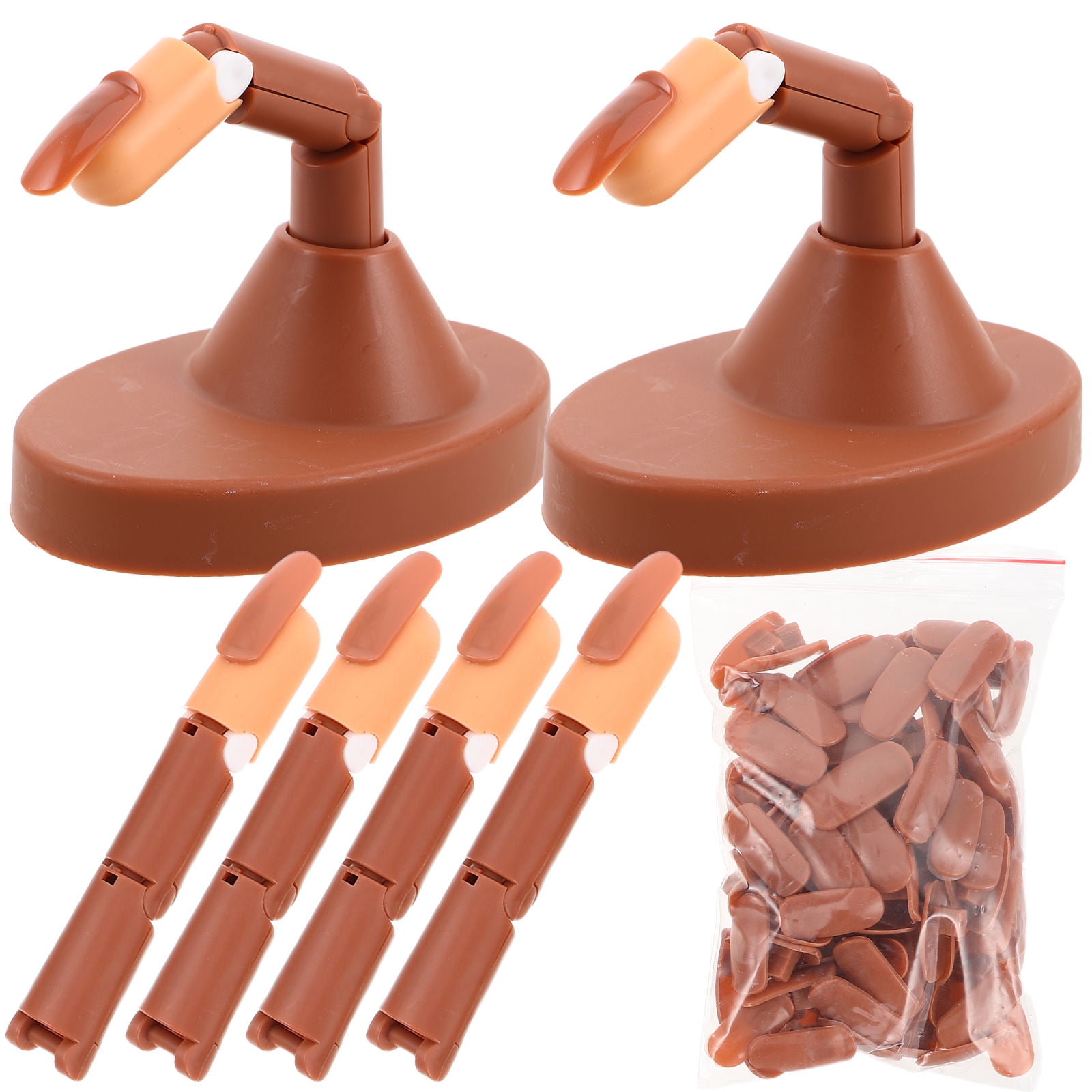 HOMEMAXS 1 Set Of Manicure Training Fake Finger Nail Art Practice Stand ...
