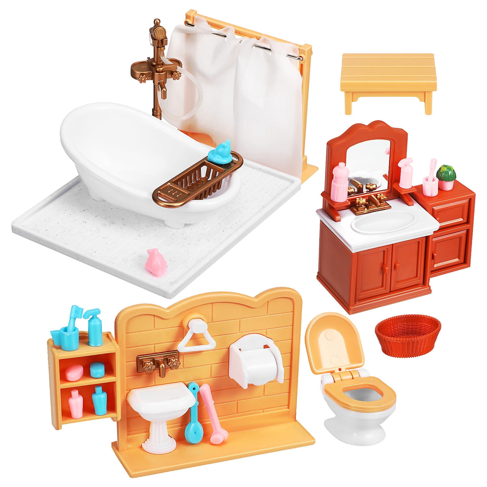 HOMEMAXS 1 Set Mini Bathroom Furniture House Furiture Tiny Bathroom ...