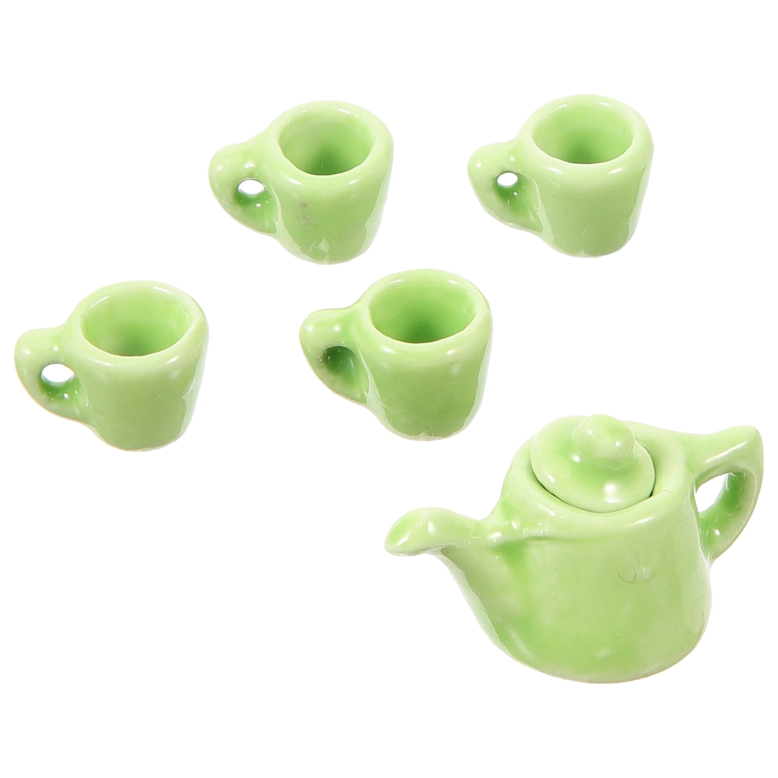 1 Set Miniature Ceramic Tea Set Mini Tea Cups Tea Pot Set Miniature ...