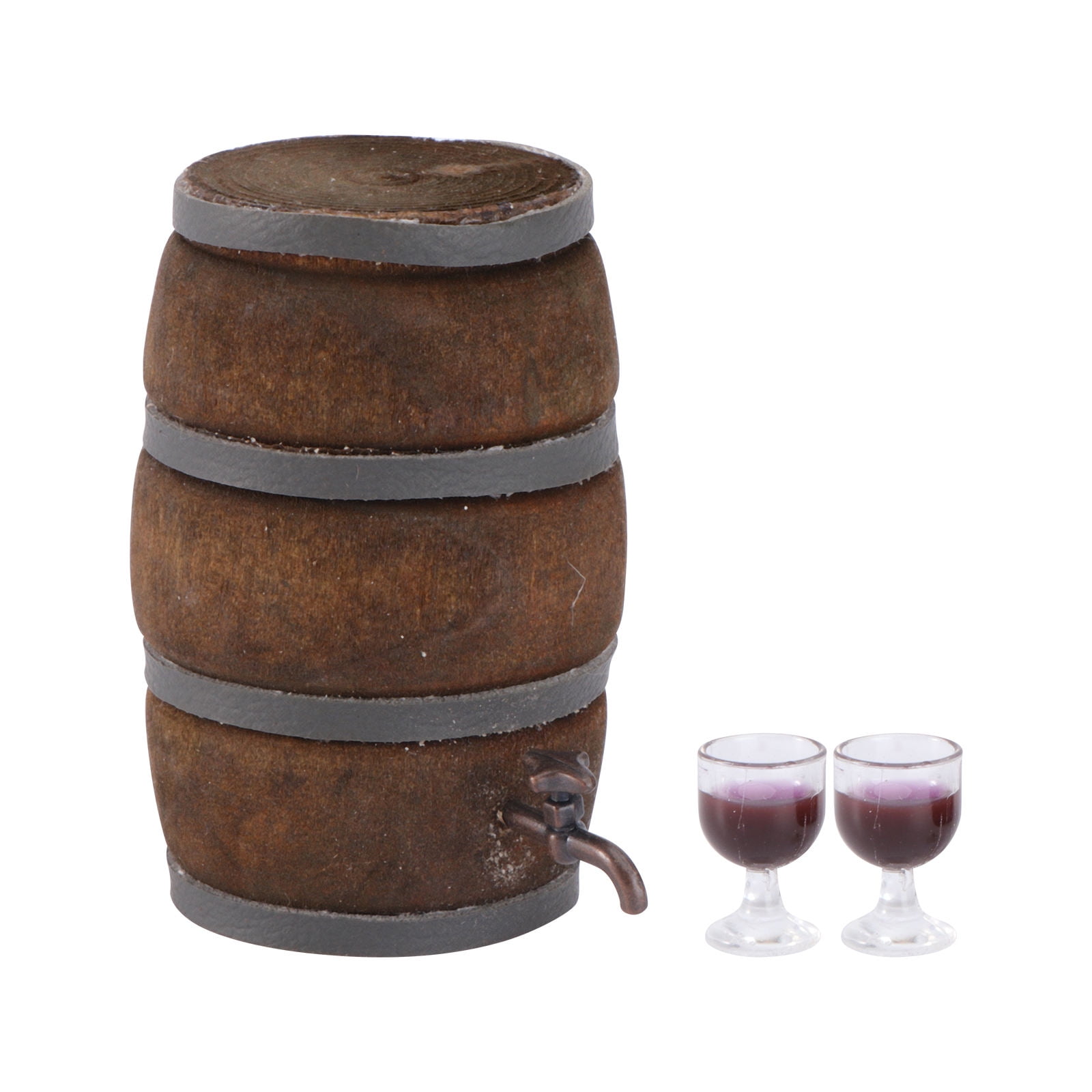 1 Set Miniature Wine Barrel Mini House Winery Scene Decoration Home ...