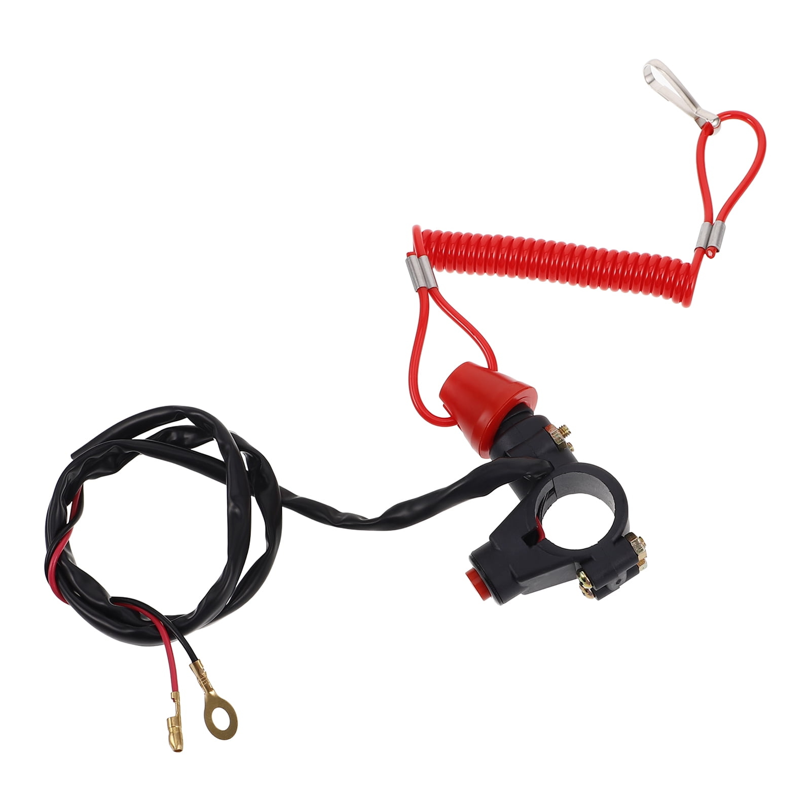 1 Set Motorcycle Handlebar Kill Switch Tether 2 Wire Safety Replacement ...