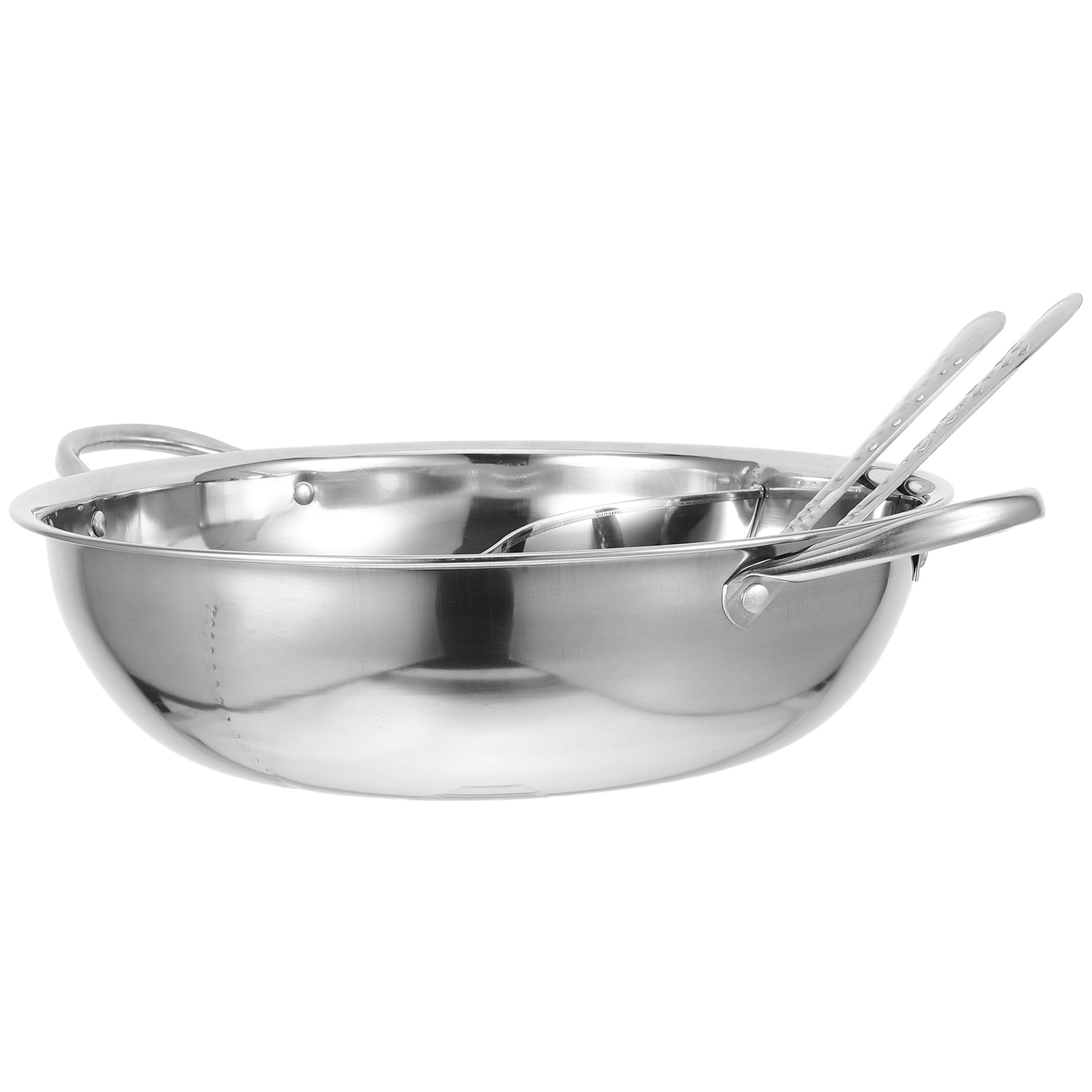 1 Set Of Restaurant Divided Hot Pot 28cm With Soup Ladle And Colander ...