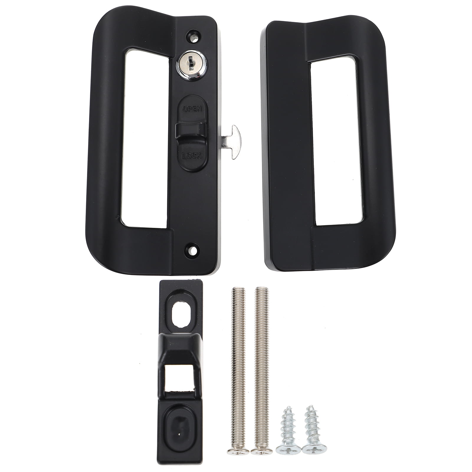 Homemaxs Patio Sliding Door Handle Lock Set, Black Aluminium Alloy ...