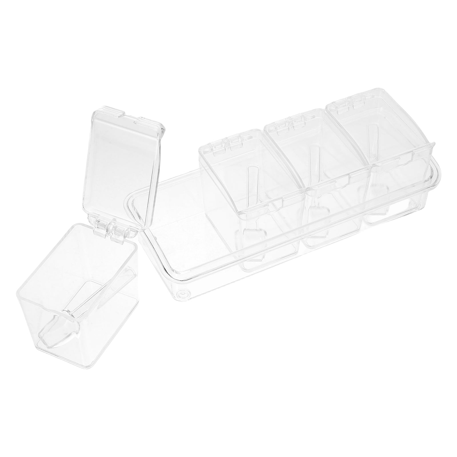 HOMEMAXS 1 Set Plastic Seasoning Box Clear Condiment Canister With Lid ...