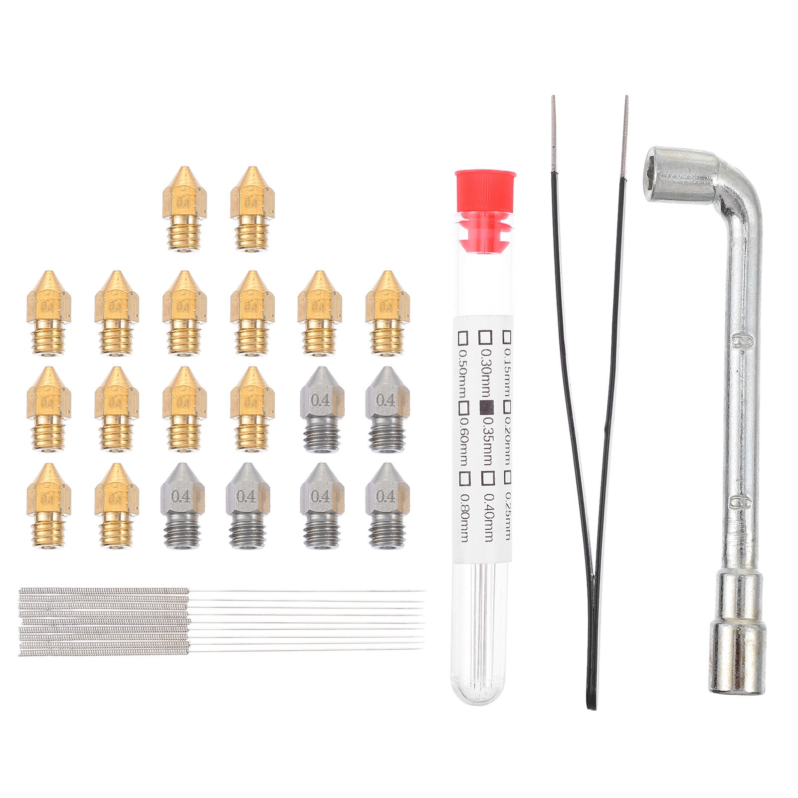 1 Set Printer for 3D Printers Brass Stainless Steel Nozzles and Needles ...