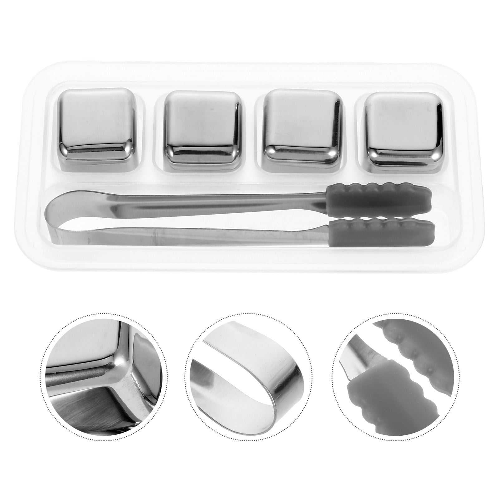 1 Set Reusable Stainless Steel Ice Cubes Whiskey Non-Melting Ice Cubes ...