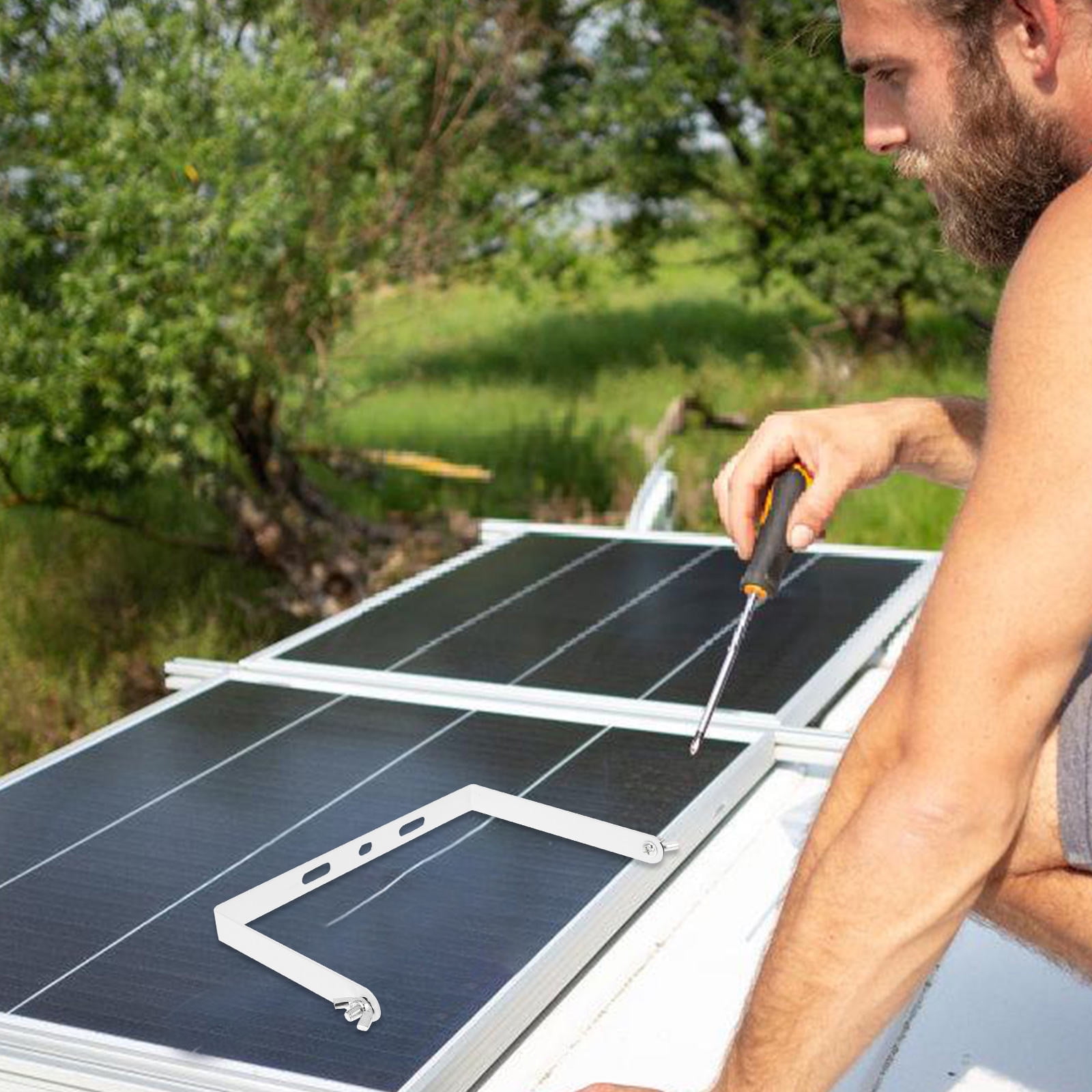 HOMEMAXS 1 Set Solar Panel U Mounting Bracket Solar Panel Support ...