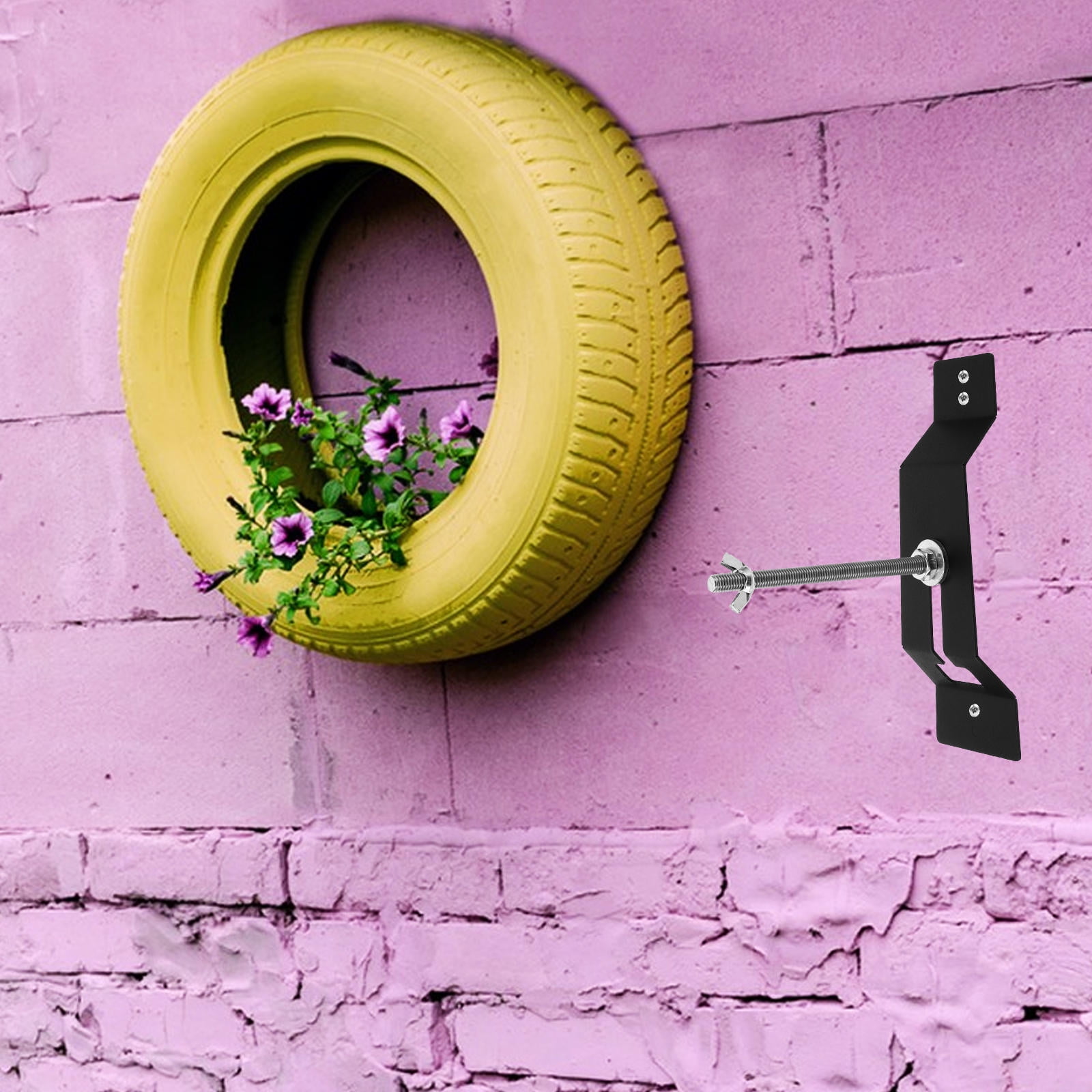 HOMEMAXS 1 Set of Spare Tire Carrying Bracket Wall Mounted Tire Carrier ...