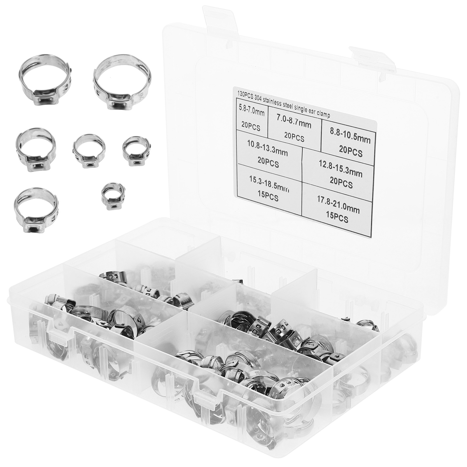 HOMEMAXS 1 Set Stainless Steel Hose Clamp Hose Fastener Assorted Single ...