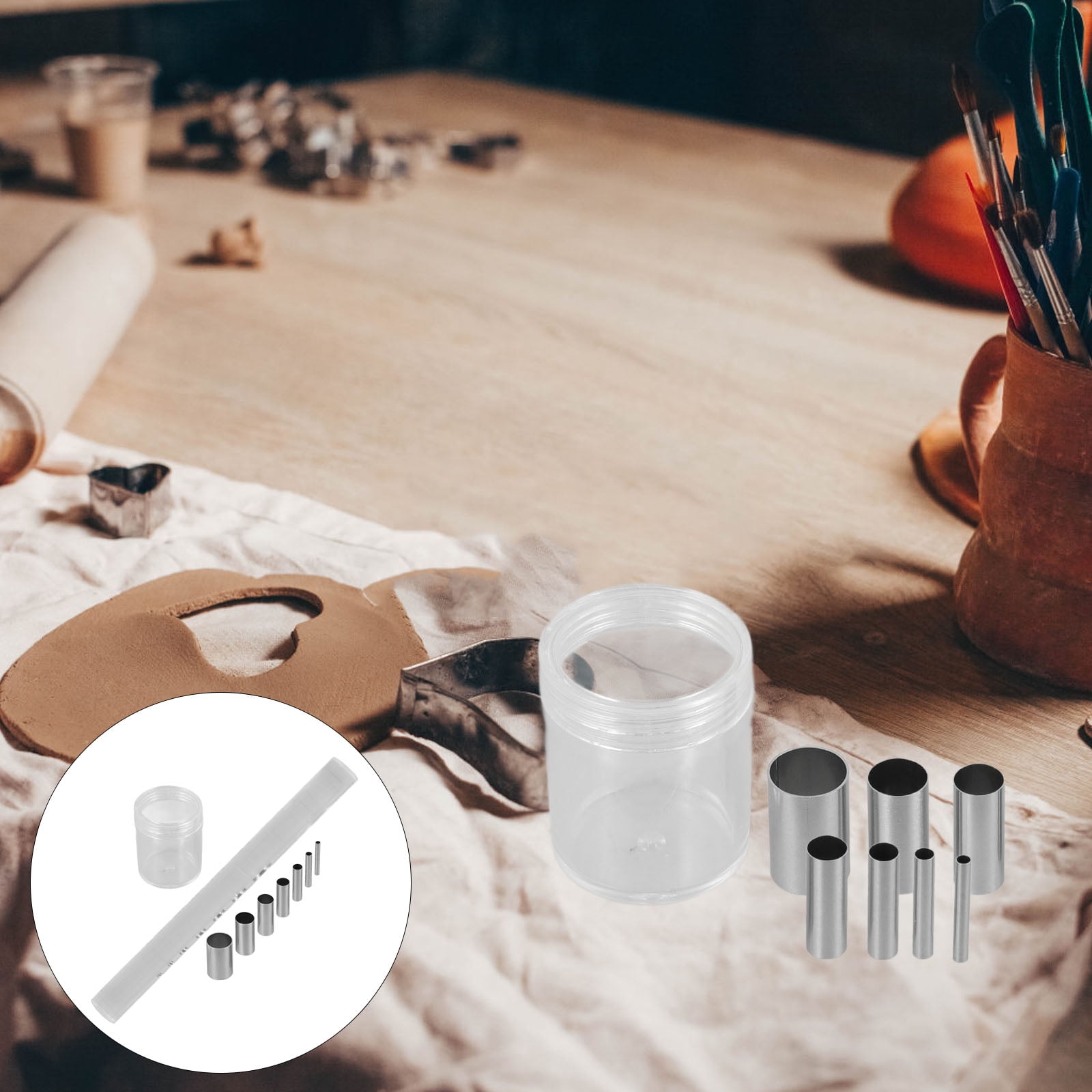 1 Set Stainless Steel Puncher Mud Cutter Puncher Mud Cutting Tool Diy ...