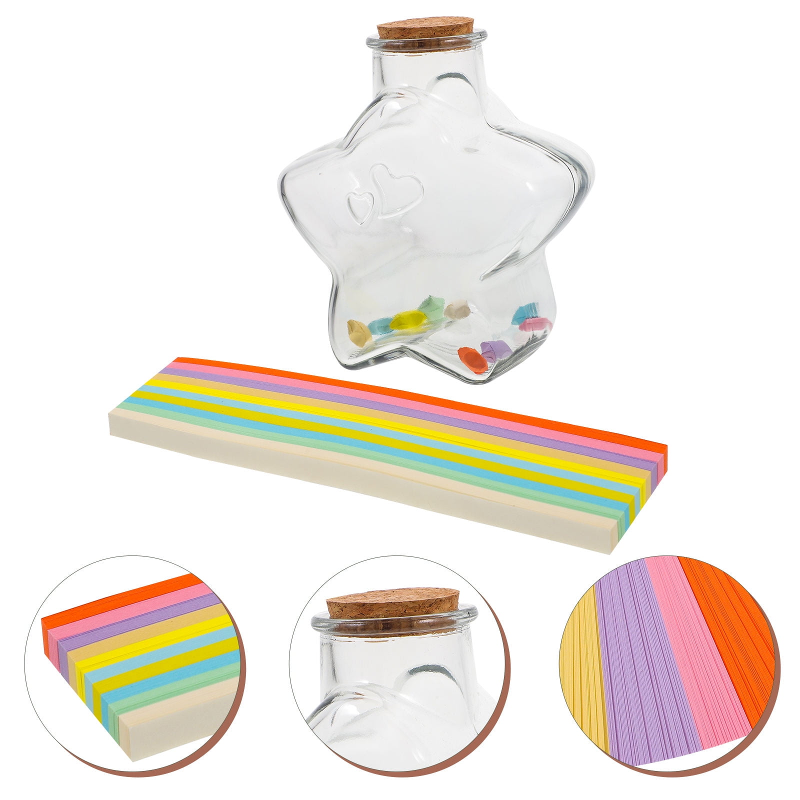 BEADCEST Colored Origami Paper Strips DIY Supplies 1 Set 6.3x5.3x2.9in ...