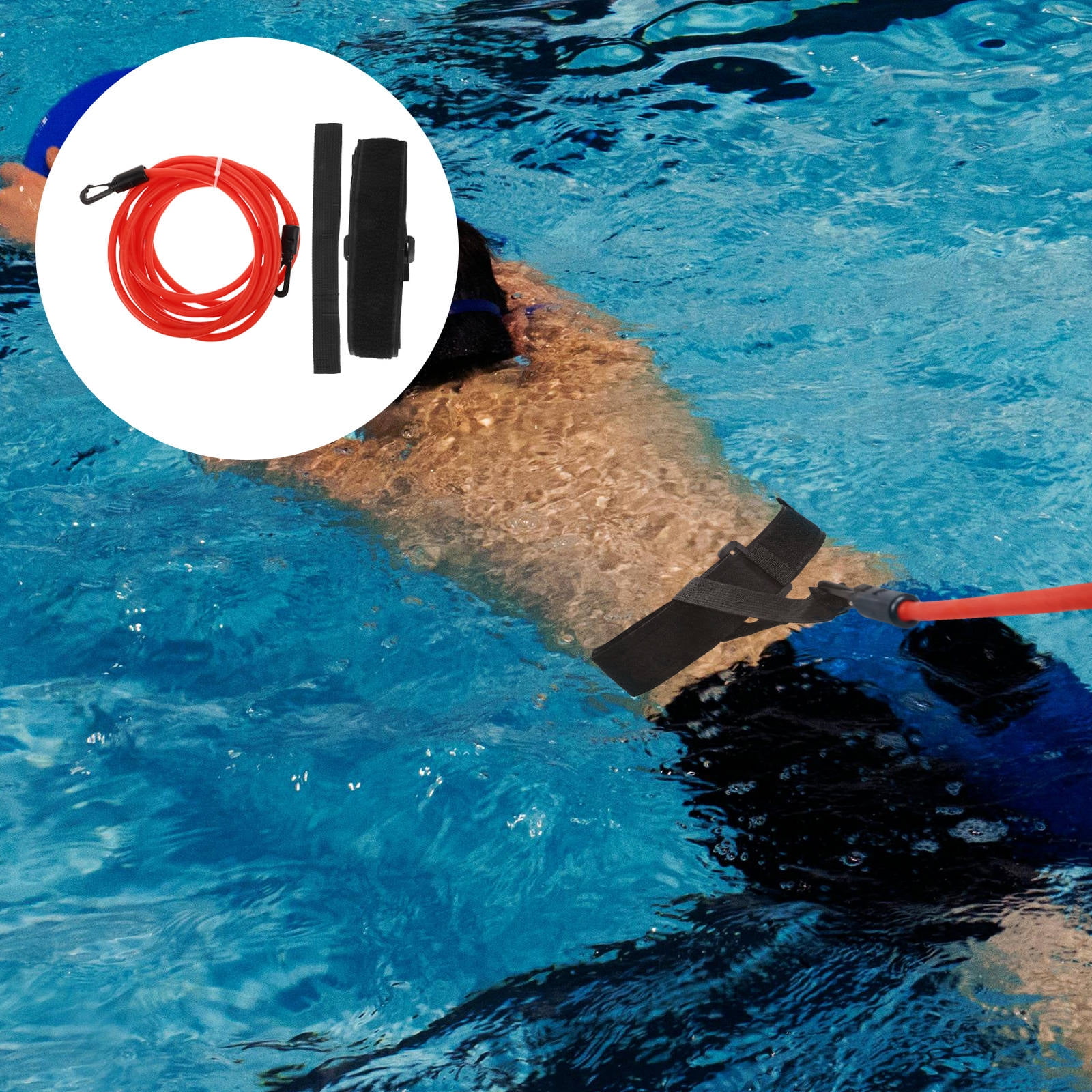 HOMEMAXS 1 Set Swimming Resistance Band Swim Training Tether Swimming ...