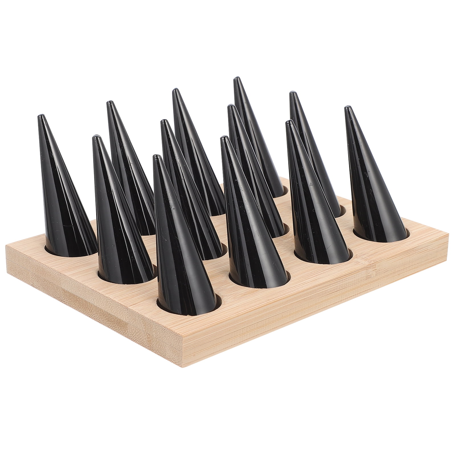 HOMEMAXS 1 Set Wooden Ring Show Shelf Ring Display Stand Wood Jewelry ...