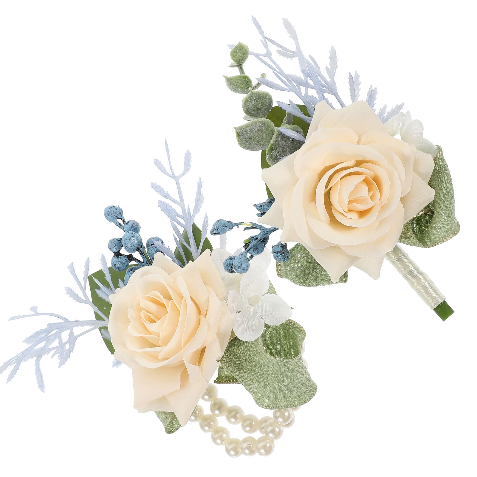 HOMEMAXS 1 Set of Artificial Wrist Flower Corsage Boutonniere Set Wrist ...