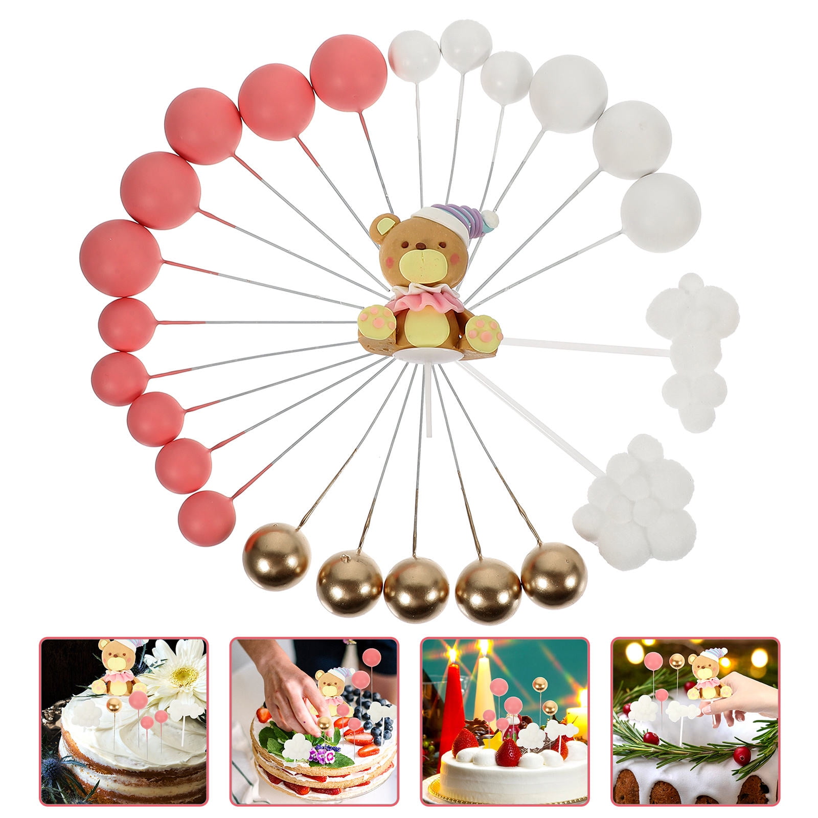 HOMEMAXS 1 Set of Bear Cake Decor Cupcake Toppers Bear Cake Decorations ...