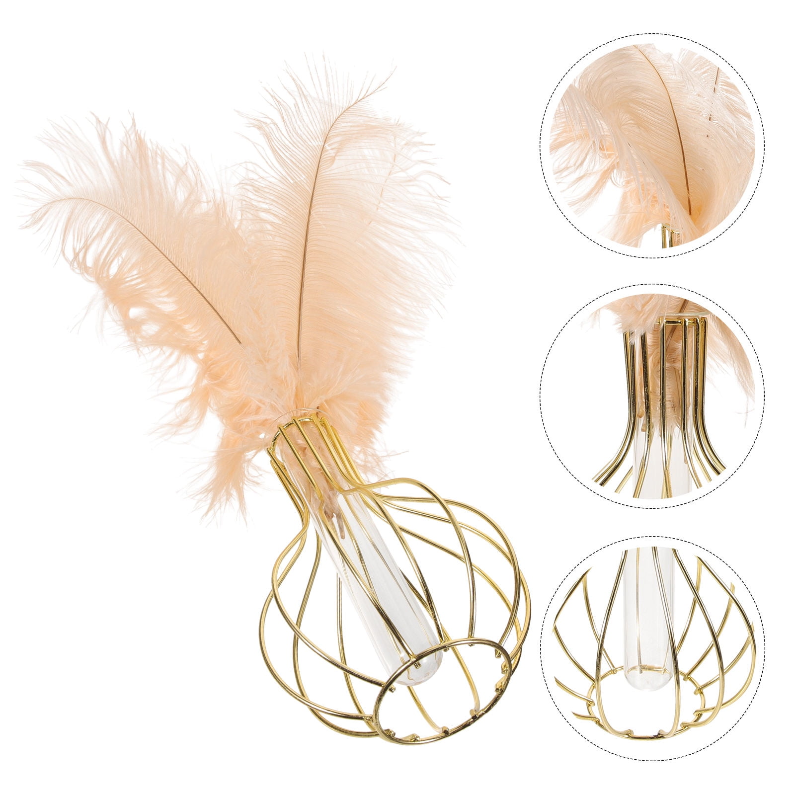 HOMEMAXS 1 Set of Craft Ostrich Plumes Natural DIY Ostrich Plumes Home Dresser Plumes with Vase ...