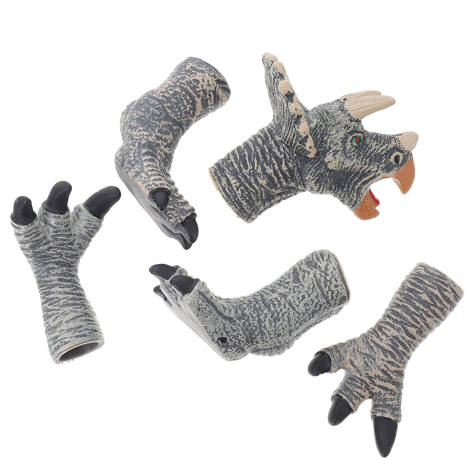 Grey Vinyl Dinosaur Hand Puppet Set of 1 for Playing Great for Boys and ...