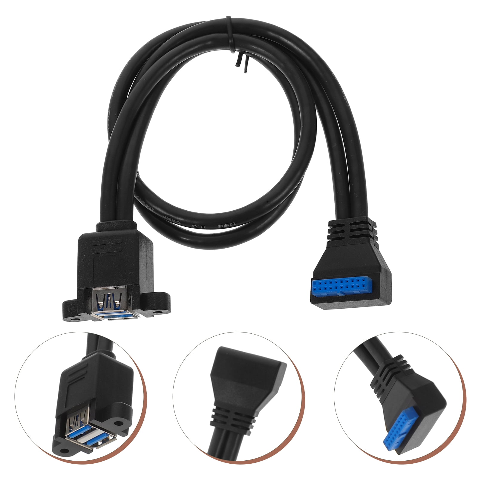 HOMEMAXS 1 Set of Dual Ports Extension Cable 19pin Header Cable Panel ...