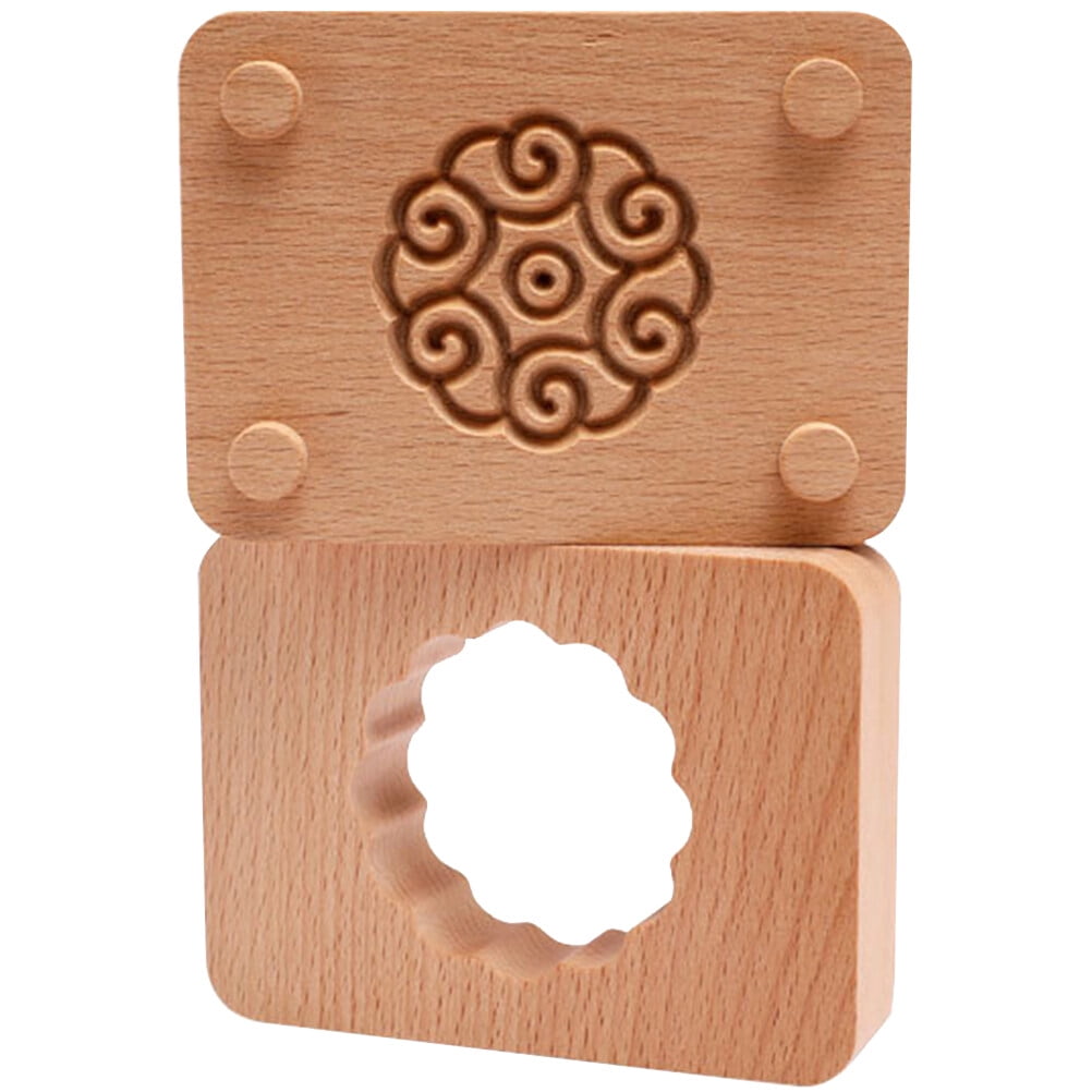 Khaki Wood Moon Cake Molds for Home Use 1 Set of Manual Baking Supplies ...