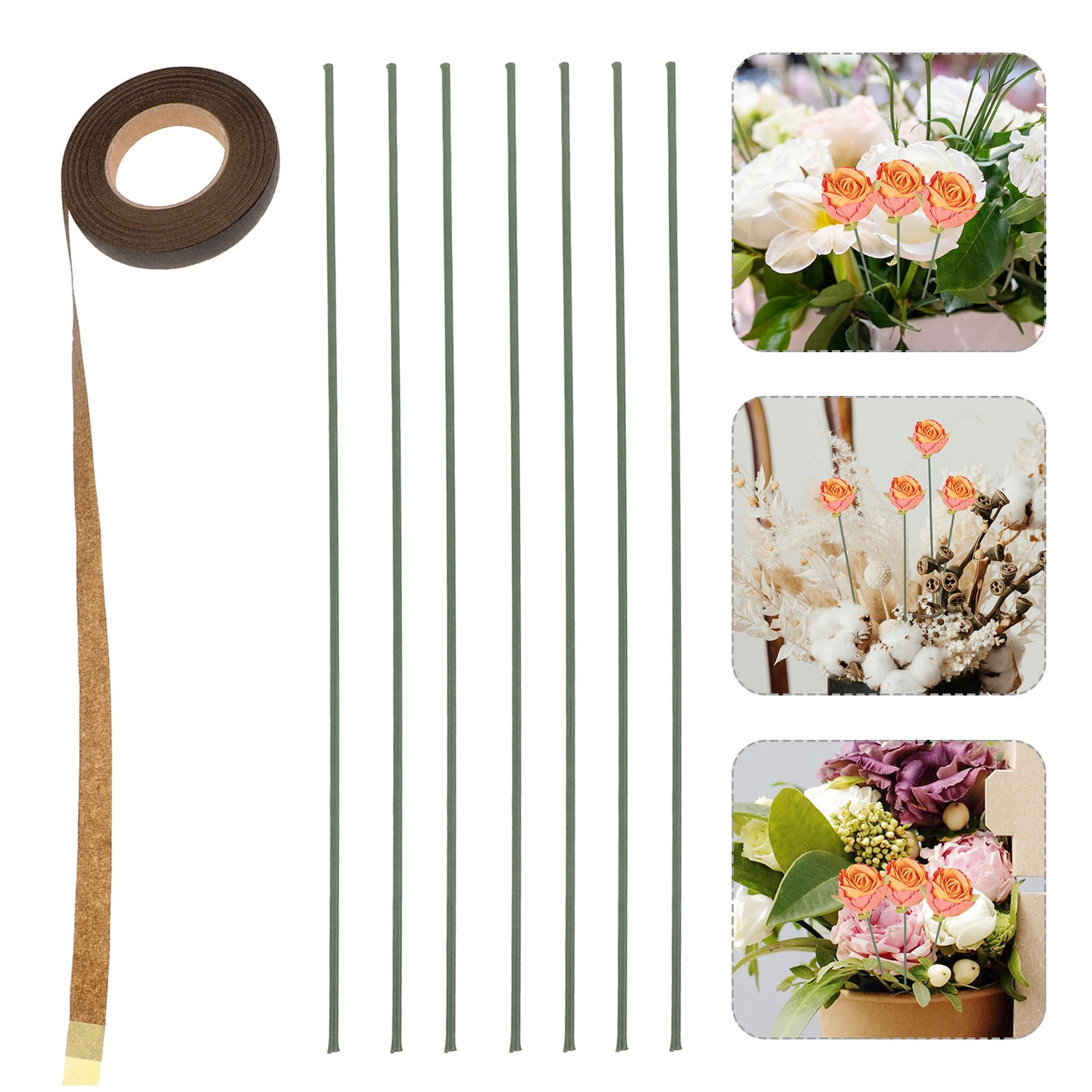 1 Set of Iron DIY Flower Stems Iron Floral Stem Wire Floral Stem Flower ...
