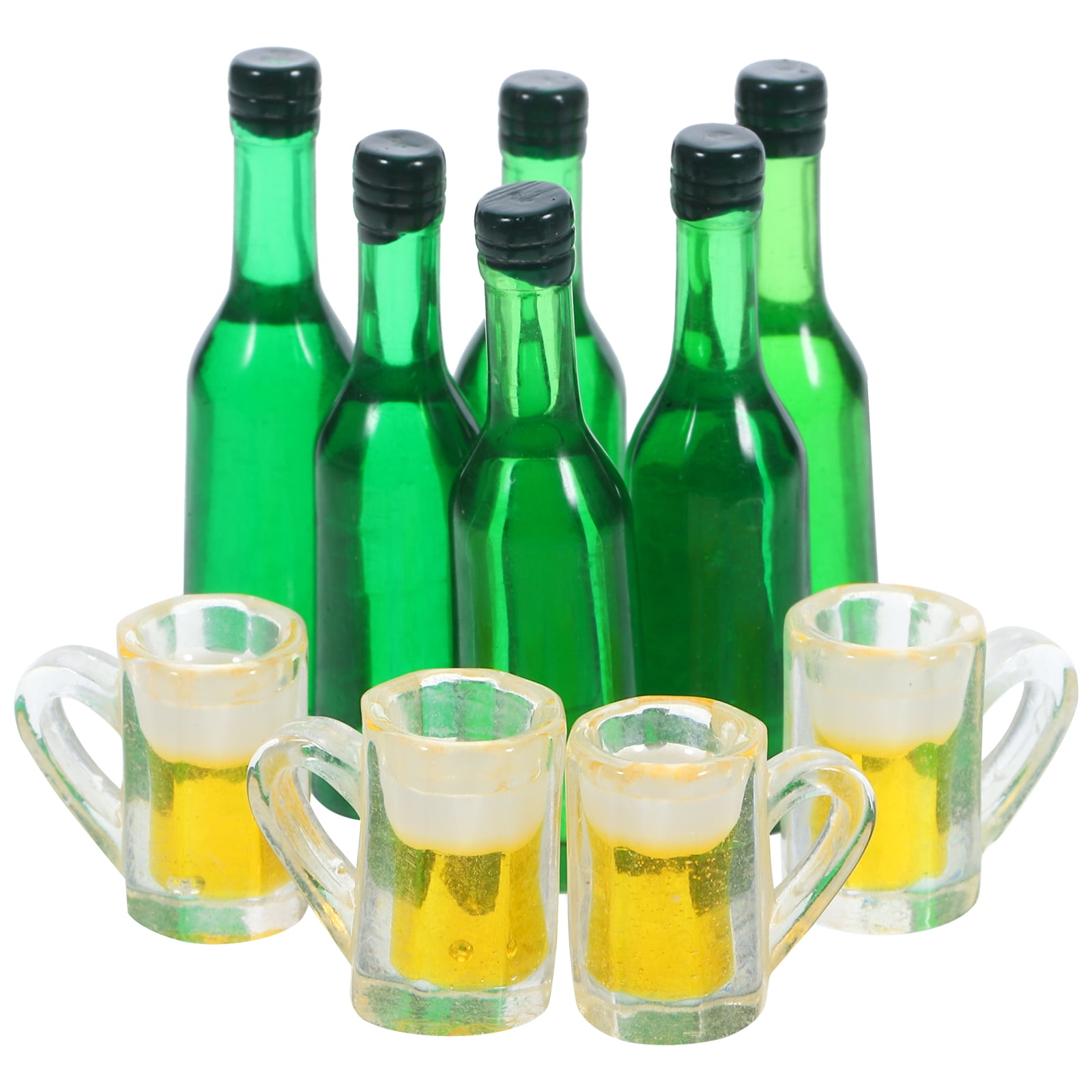 HOMEMAXS 1 Set of Miniature Cup With Beer Doll House Beer Bottles Prop ...