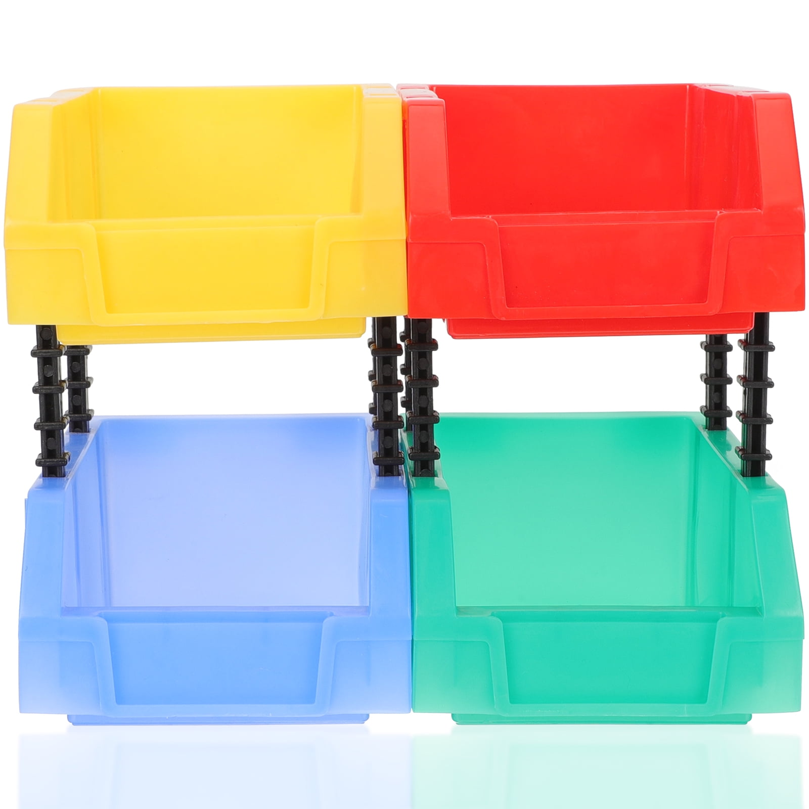 HOMEMAXS 1 Set of Plastic Nesting Shelf Bin Boxes Nesting Shelf Storage ...