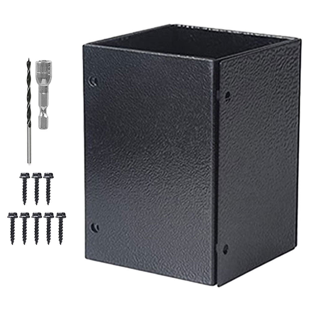 1 Set of Post Base Protectors Heavy Duty Mailbox Bracket Bases Metal ...