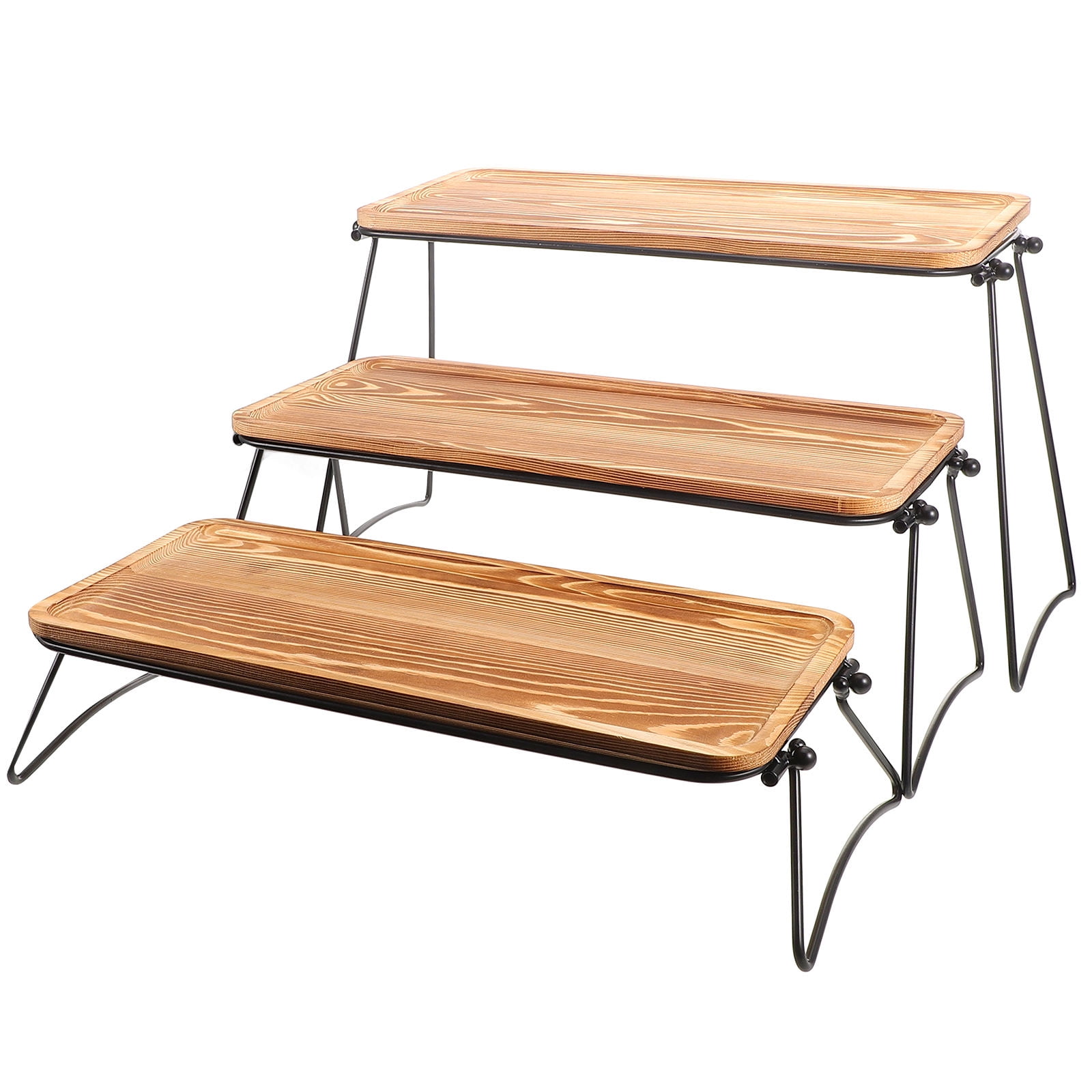 HOMEMAXS 1 Set of Rectangular Serving Tray Wooden Serving Tray with ...