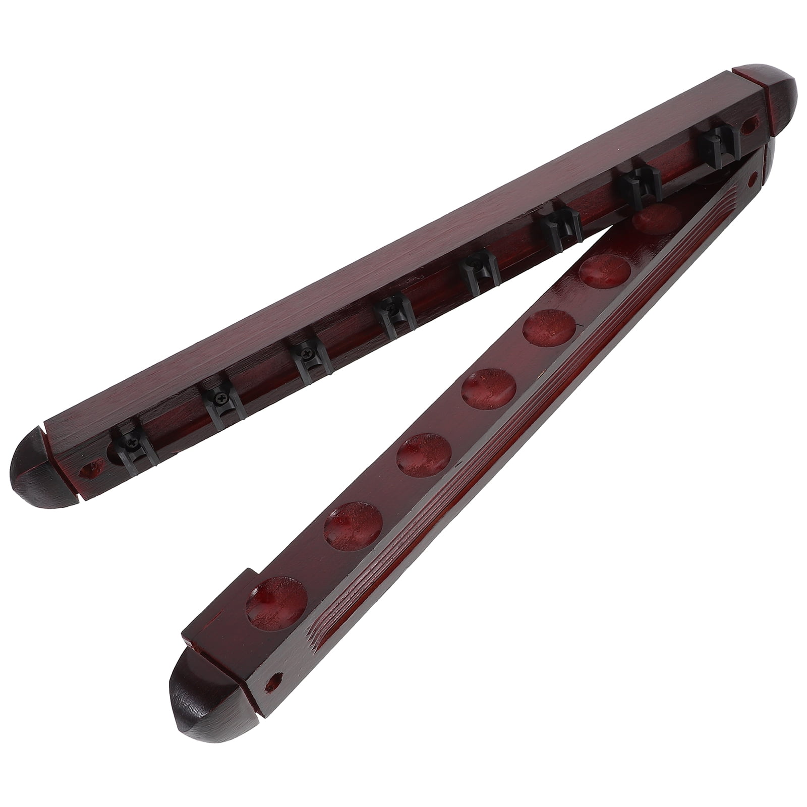 HOMEMAXS 1 Set of Wood Cue Stand Wall Mount Pole Rack Pool Cue Stand ...