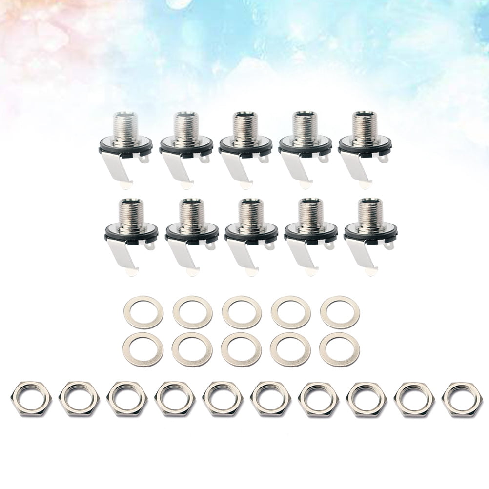 10 PCS 1/4 Inch 6.35mm Mono Jack Socket Connector Guitar Jack Plug ...