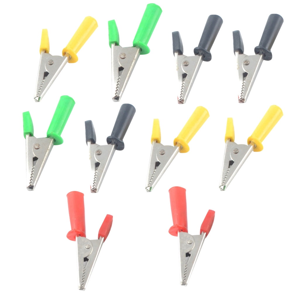 10 PCS Alligator Clips Multimeter Electricity Test Clamps Size 1 ...