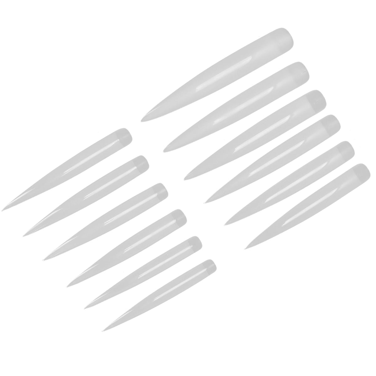 MOKKHNB False Nail Tips Natural Color PVC 10 Packs of 120Pcs Pointed ...