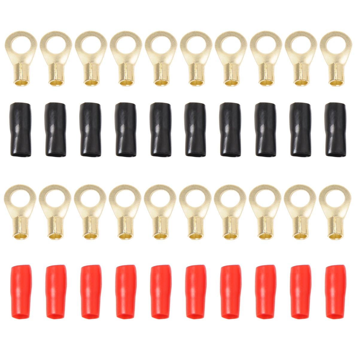 HOMEMAXS 10 Pairs Copper Tin Plated 8 Gauge Strip Spade Terminal Spade ...