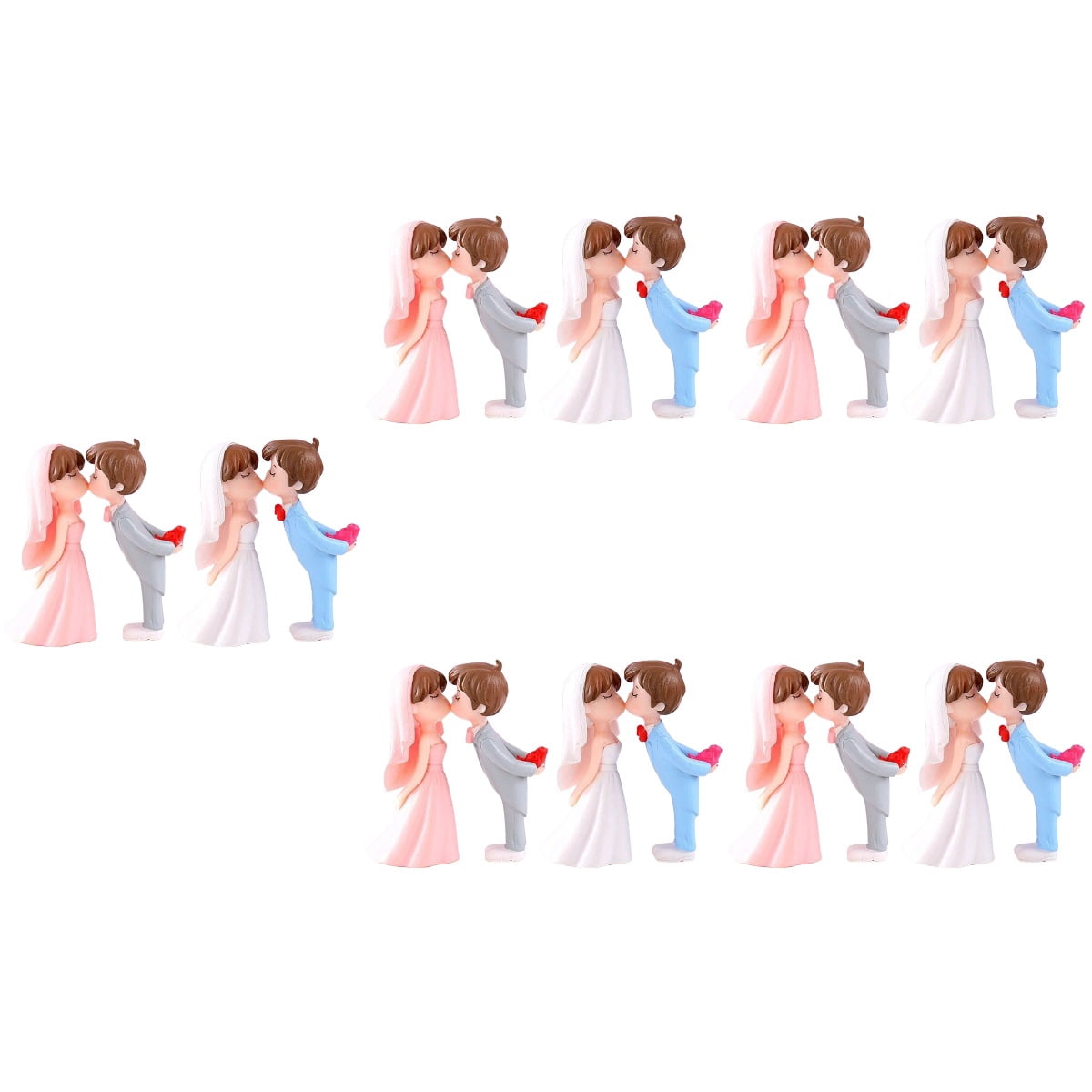 HOMEMAXS 10 Pairs Small Bride Figurine Bridegroom Statue Miniature ...