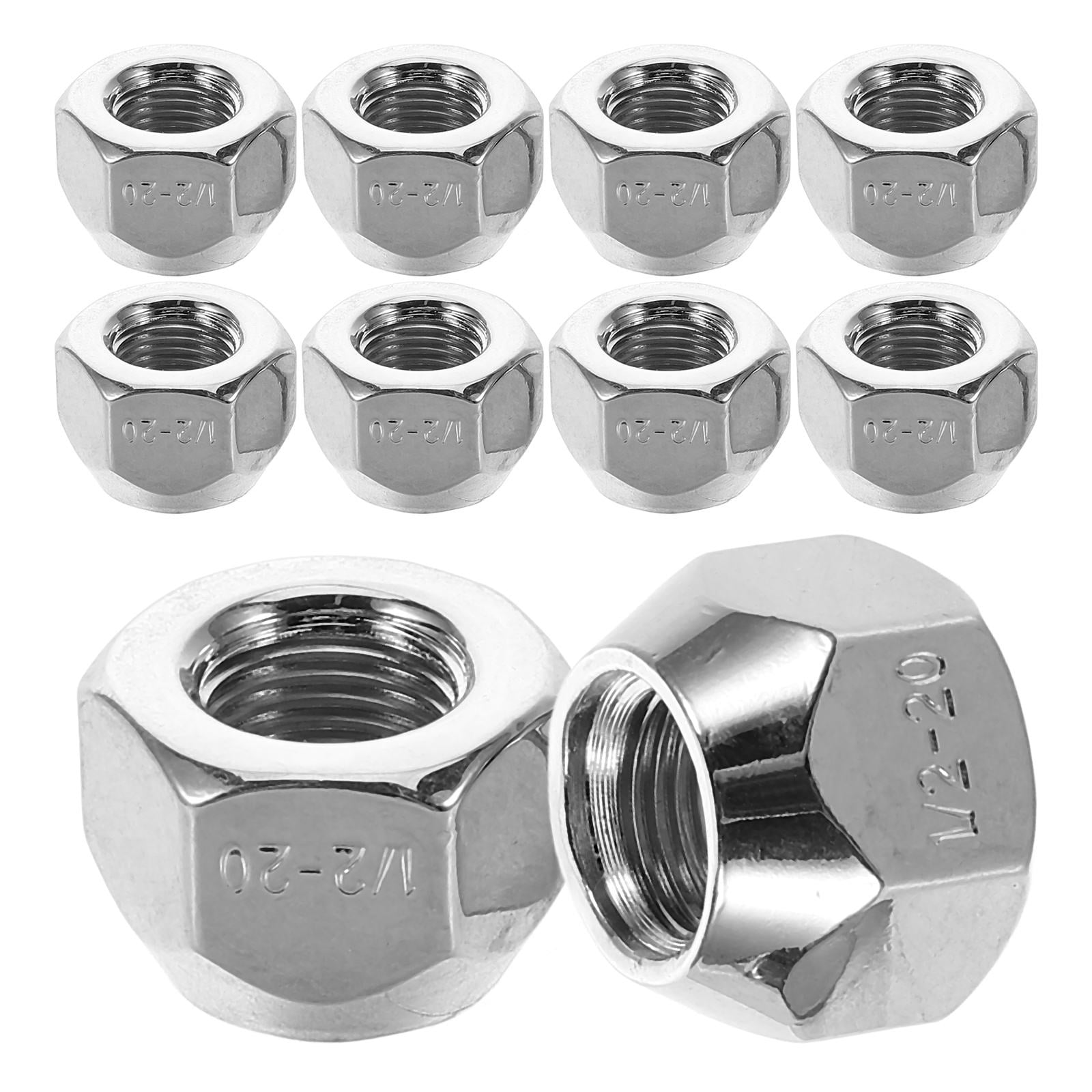 HOMEMAXS 10 Pcs 1/2-20 Lug Nuts Open End Wheel Nuts, Tire Lugs For Rv Truck Trailer Acorn Nut ...