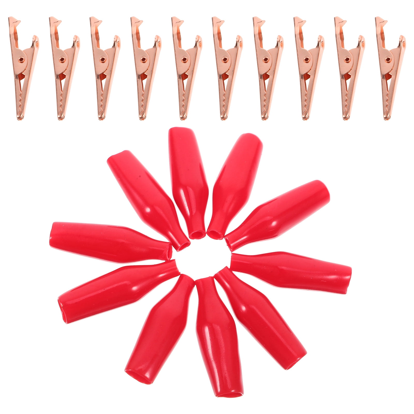 HOMEMAXS 10 Pcs Alligator Clip for Wires Tester Insulated Leads with ...
